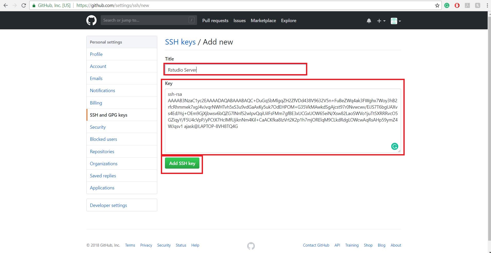 36 Creating And Adding An Ssh Key To Your Github Account Introduction To Computational And